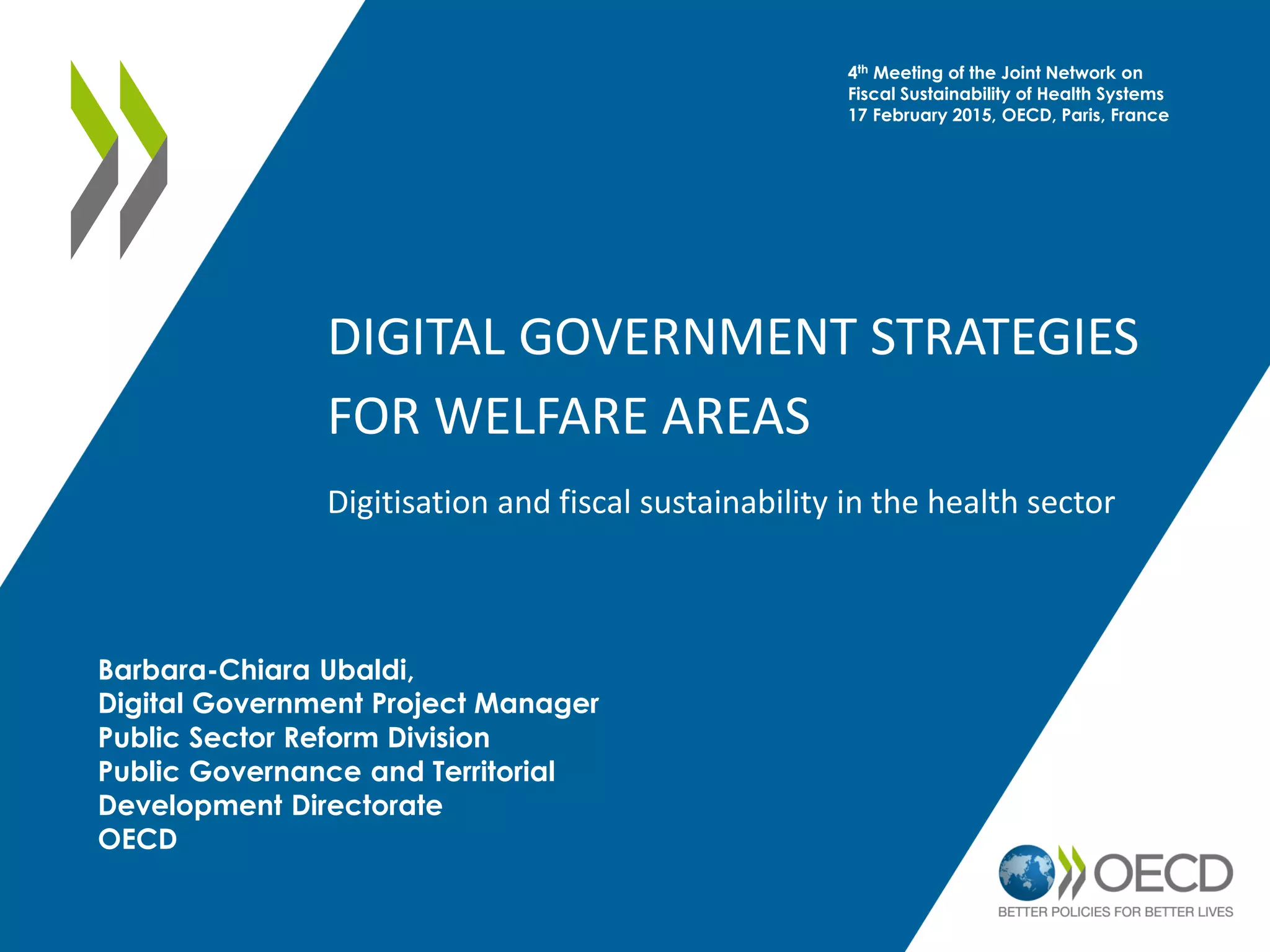 Digital government strategies for welfare areas - Barbara Ubaldi, OECD ...