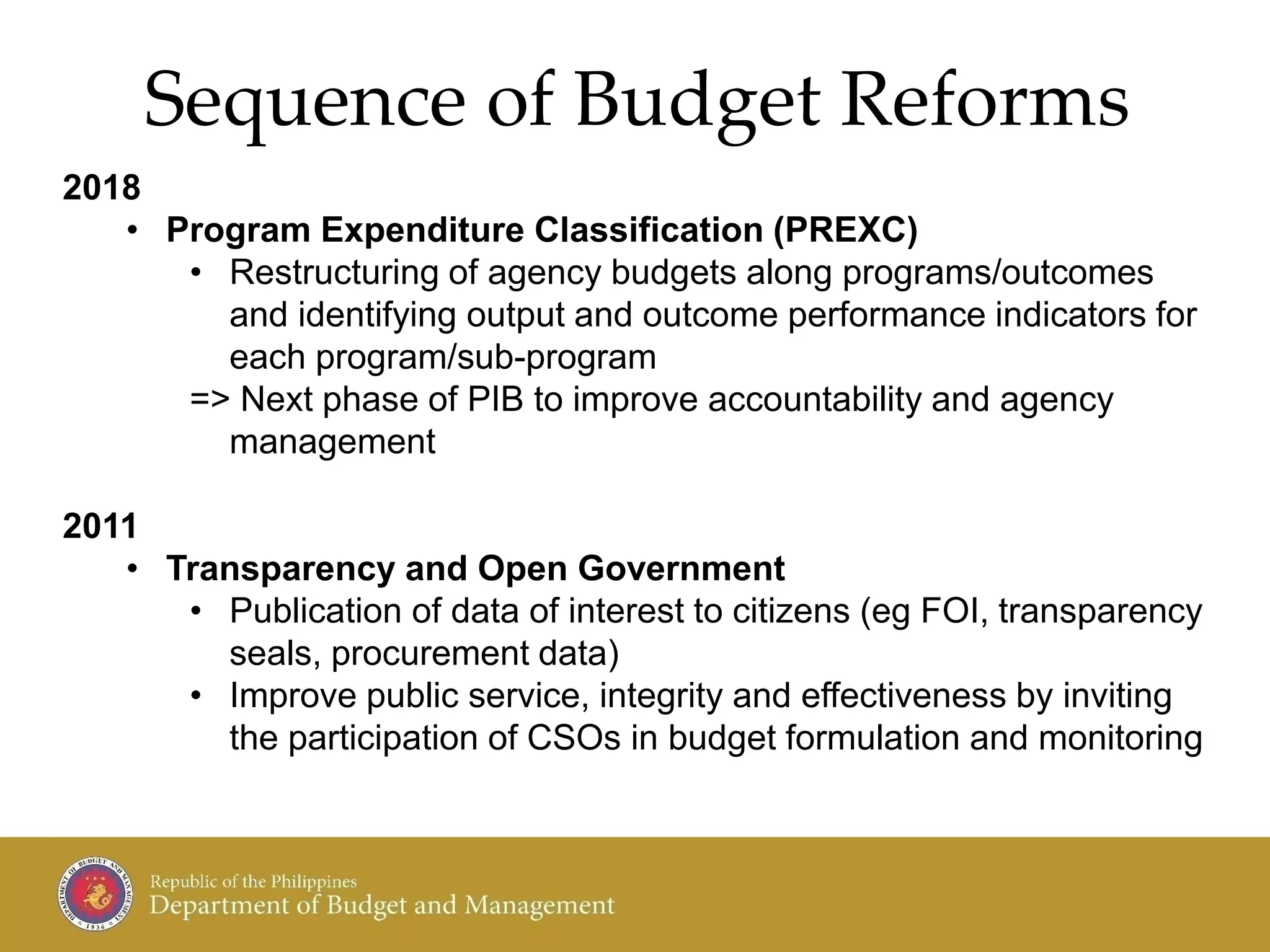Budgetary governance reforms - Amanella Arevalo, Philippines | PDF