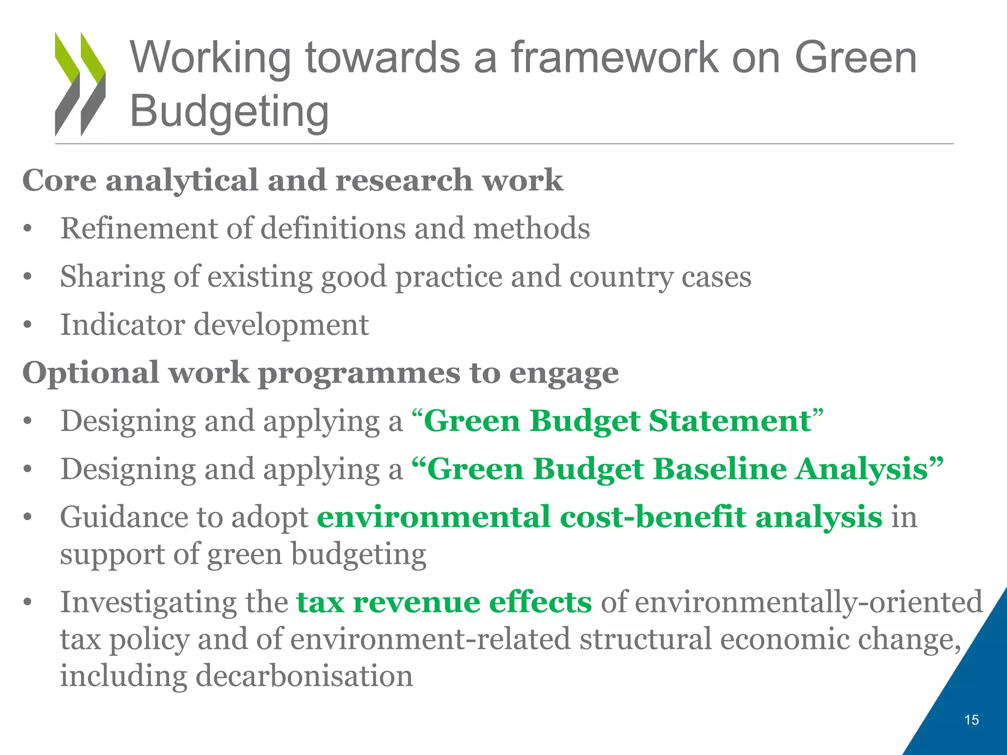 Green budgeting - Andrew Blazey, OECD Secretariat, | PPT