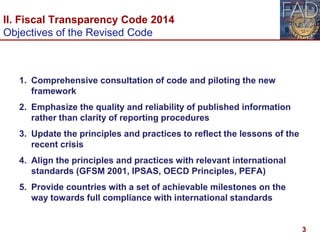 Fiscal transparency code and fiscal transparency assessment - Johann ...