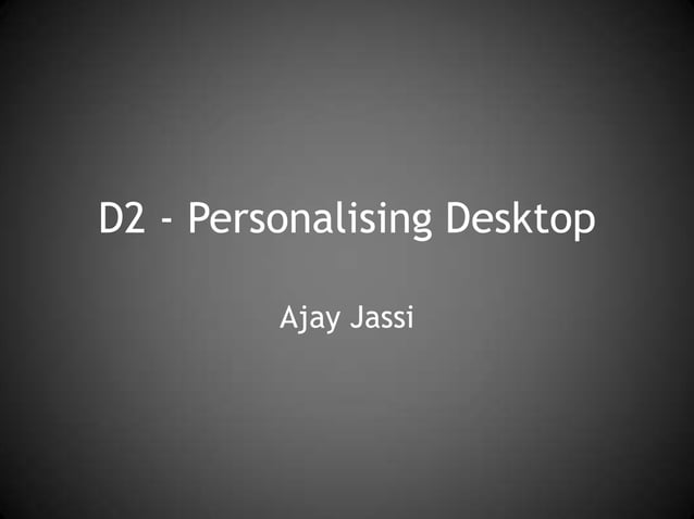 Personalising Desktop | PPTX