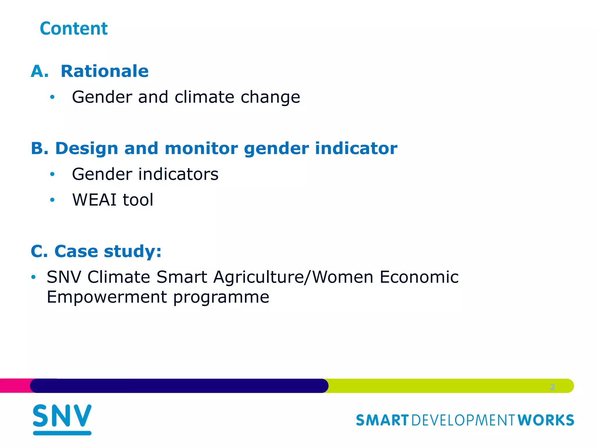 NAP Training Viet Nam - Designing and Monitoring Gender Indicators in Climate Change Responsive ...