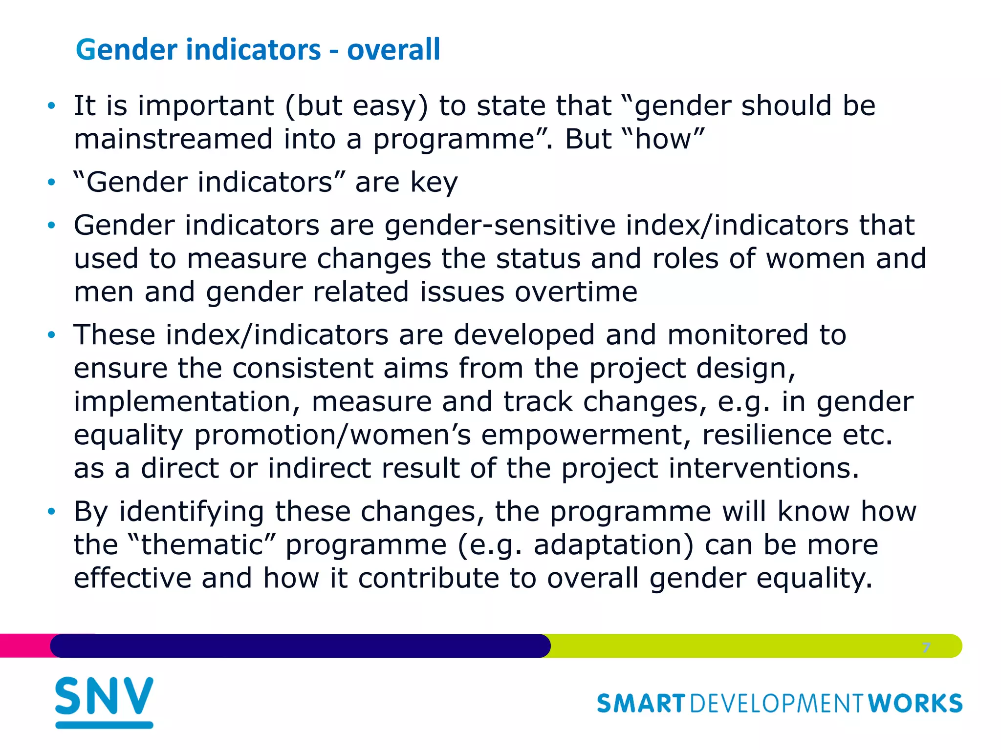 NAP Training Viet Nam - Designing and Monitoring Gender Indicators in ...