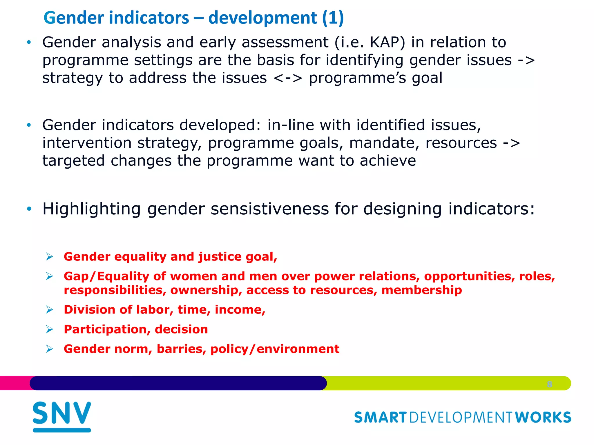 NAP Training Viet Nam - Designing and Monitoring Gender Indicators in ...
