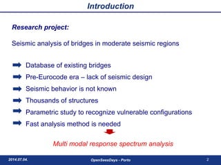Multi Modal Response Spectrum Analysis Implemented in OpenSees | PDF