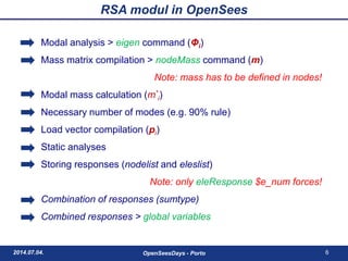 Multi Modal Response Spectrum Analysis Implemented in OpenSees | PDF