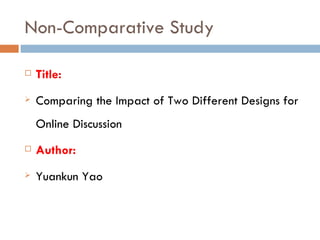 Comparative & Non-comparative Studies | PPT
