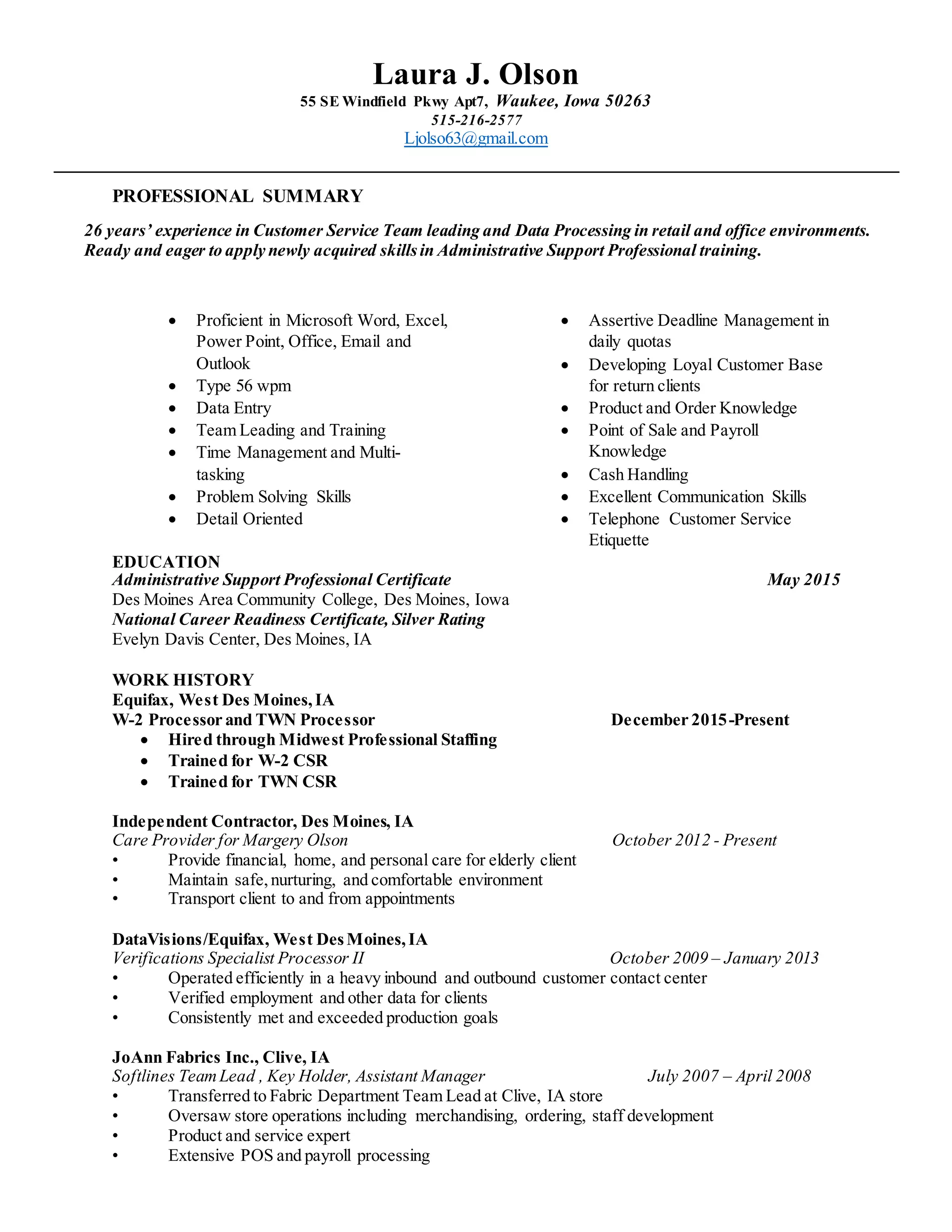 LJOlson Resume` | DOCX