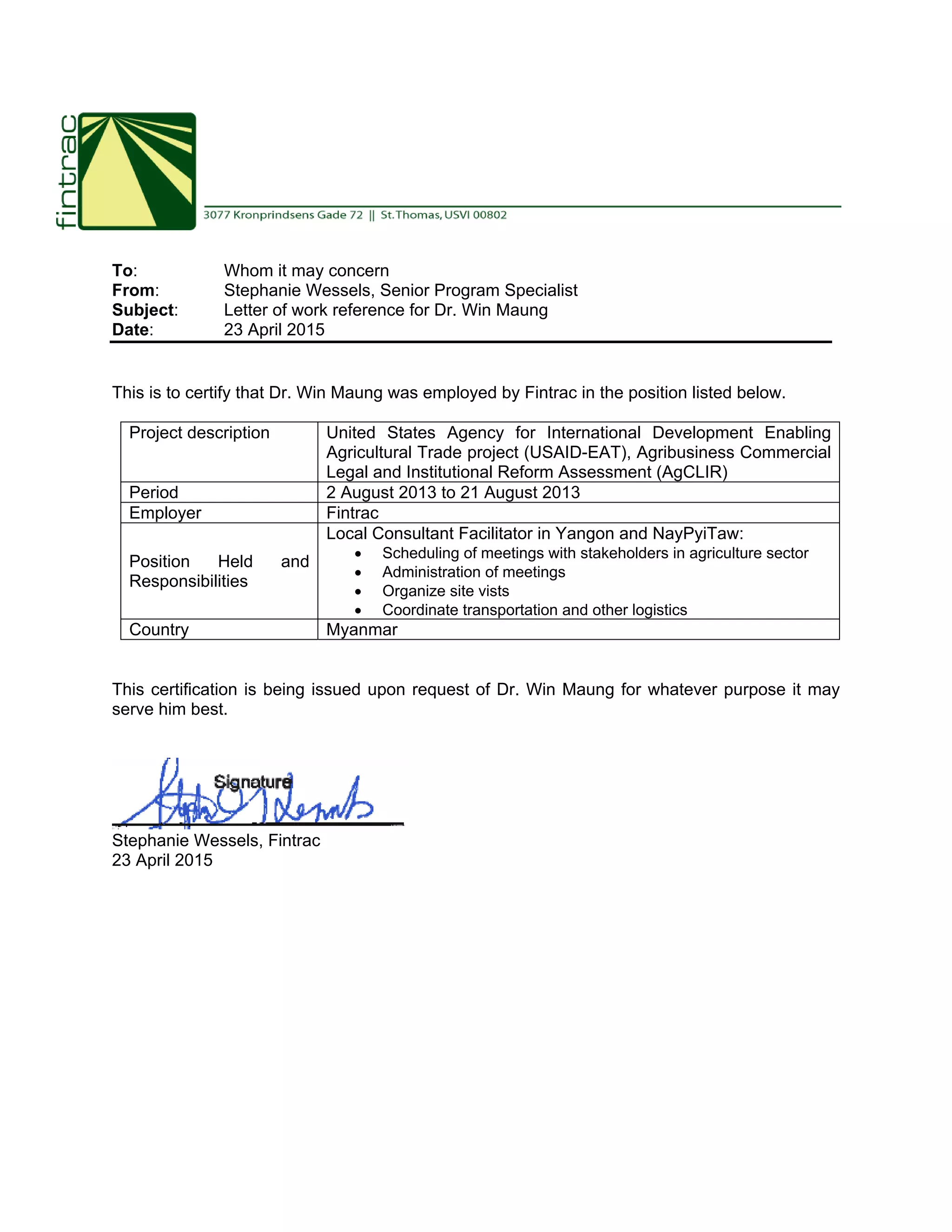 Fintrac - Employment Reference | PDF