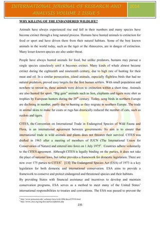 Illegal Trade of endangered species | PDF