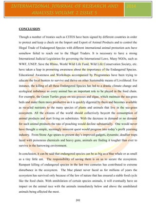 Illegal Trade of endangered species | PDF