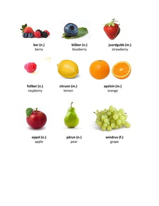 Elfdalian food vocabulary - English | PDF