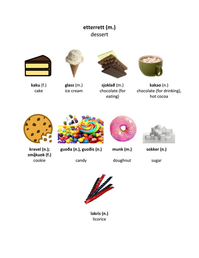 Elfdalian food vocabulary - English | PDF