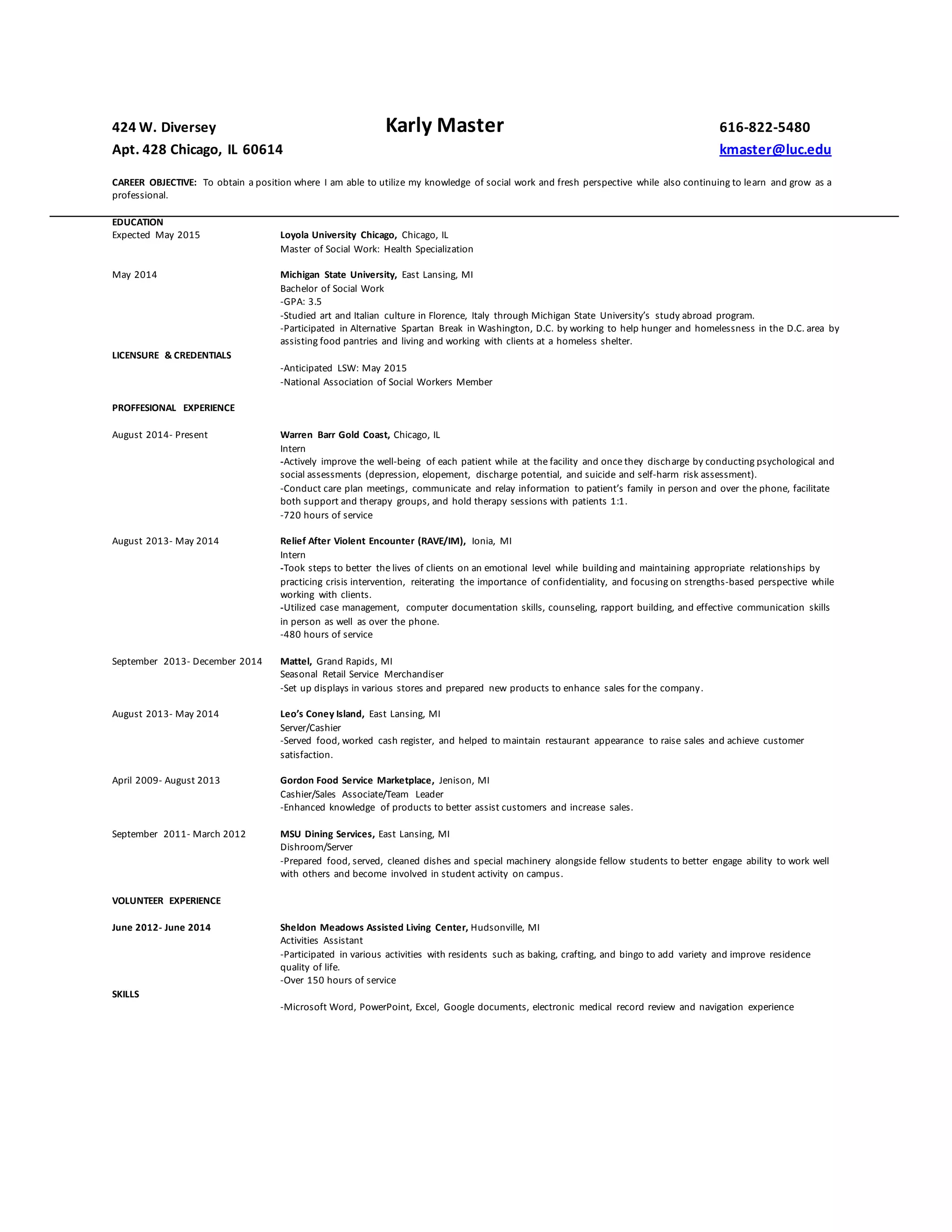 FINAL RESUME | DOCX | Resume Writing and Advice | Job Search