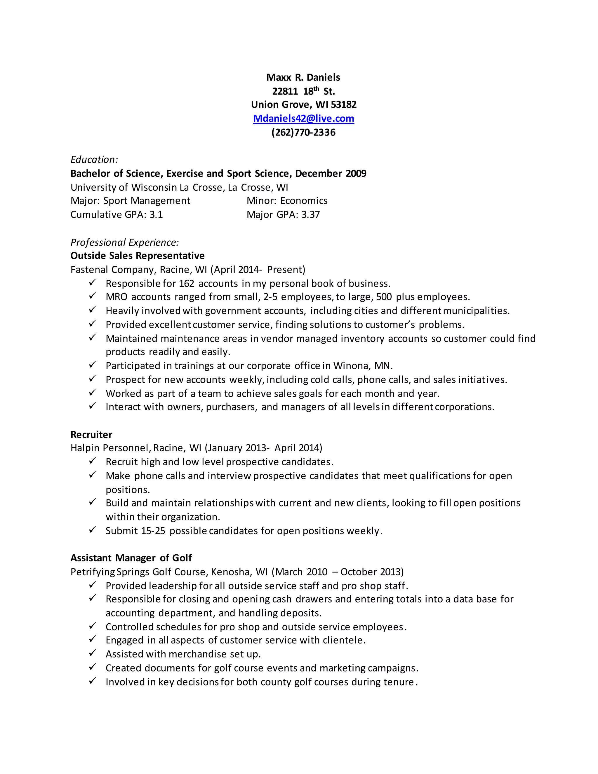 Maxx Daniels Resume | PDF