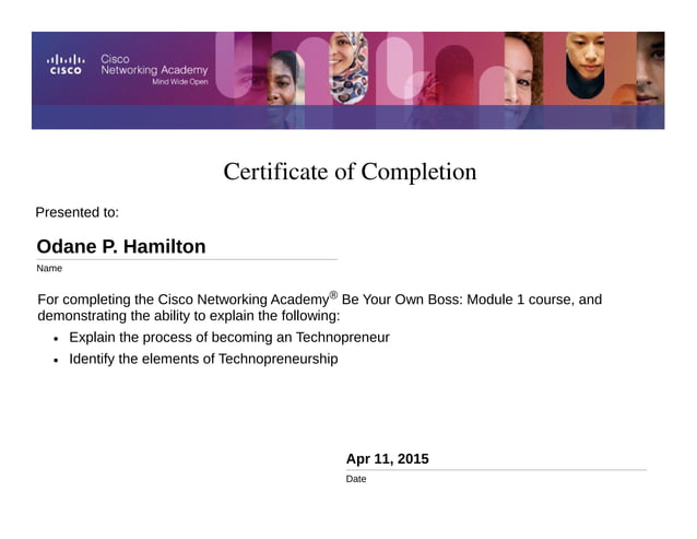 Certificate of Completion - Be Your Own Boss_Module 1 | PDF