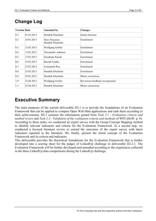 D2.1 Evaluation Criteria and Methods | PDF