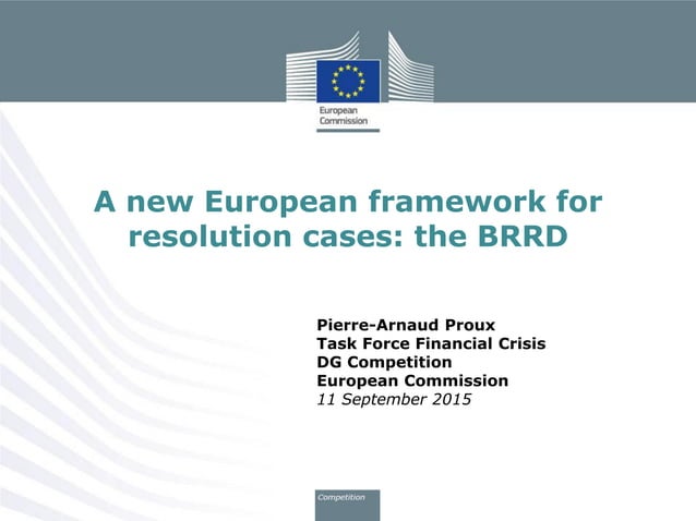 A new European framework for resolution cases: the BRRD | PDF ...