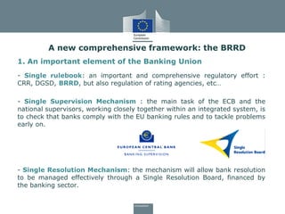 A new European framework for resolution cases: the BRRD | PDF
