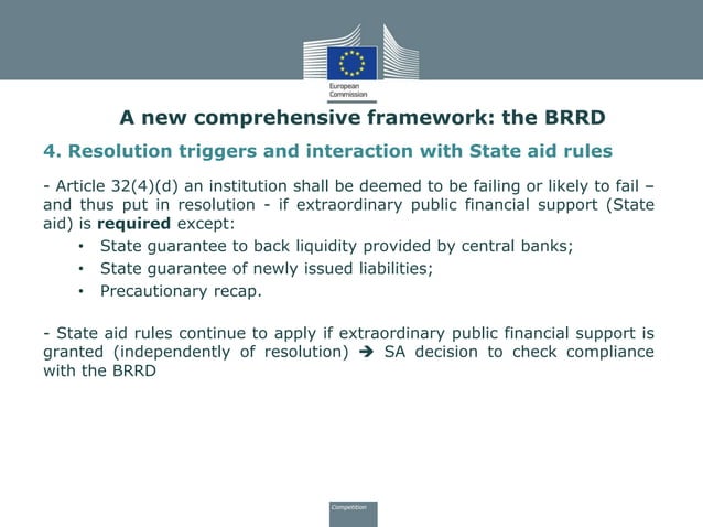 A new European framework for resolution cases: the BRRD | PDF