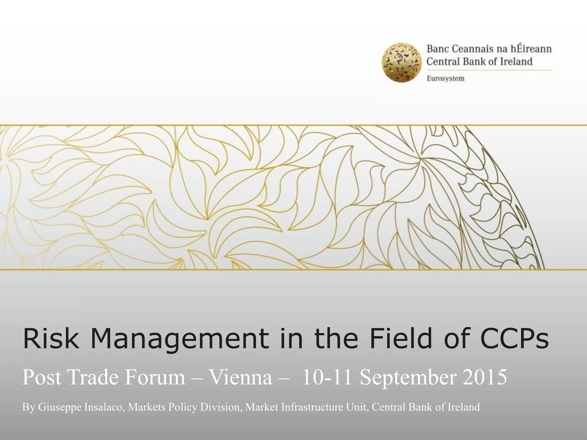 Risk Management in the Field of CCPs | PDF | Financial Industry ...