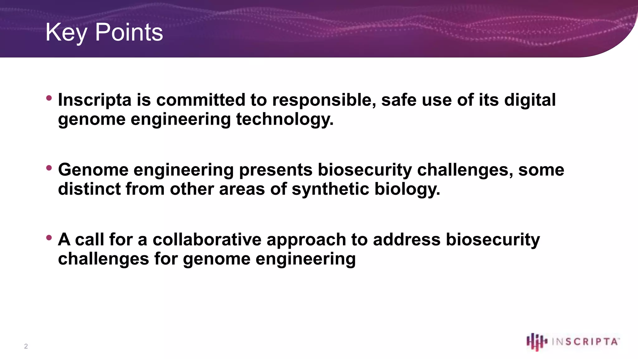 Biosecurity Challenges in the Genome Engineering Space – Beth Vitalis ...