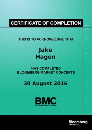 BMC Completion Certificate - Jake Hagen | PDF