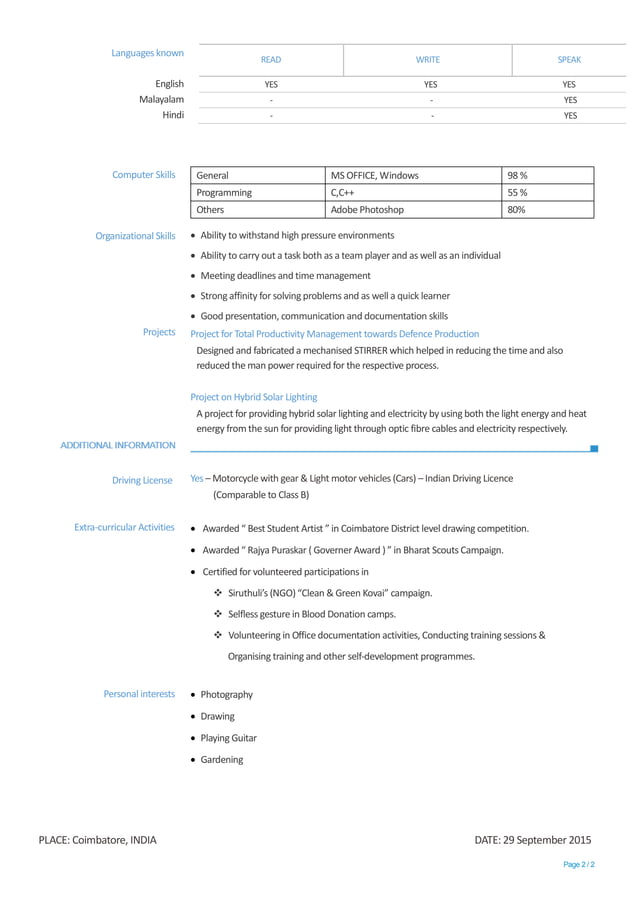Manoj Kumar S- CV(Updated) | PDF | Vocational Training | Careers