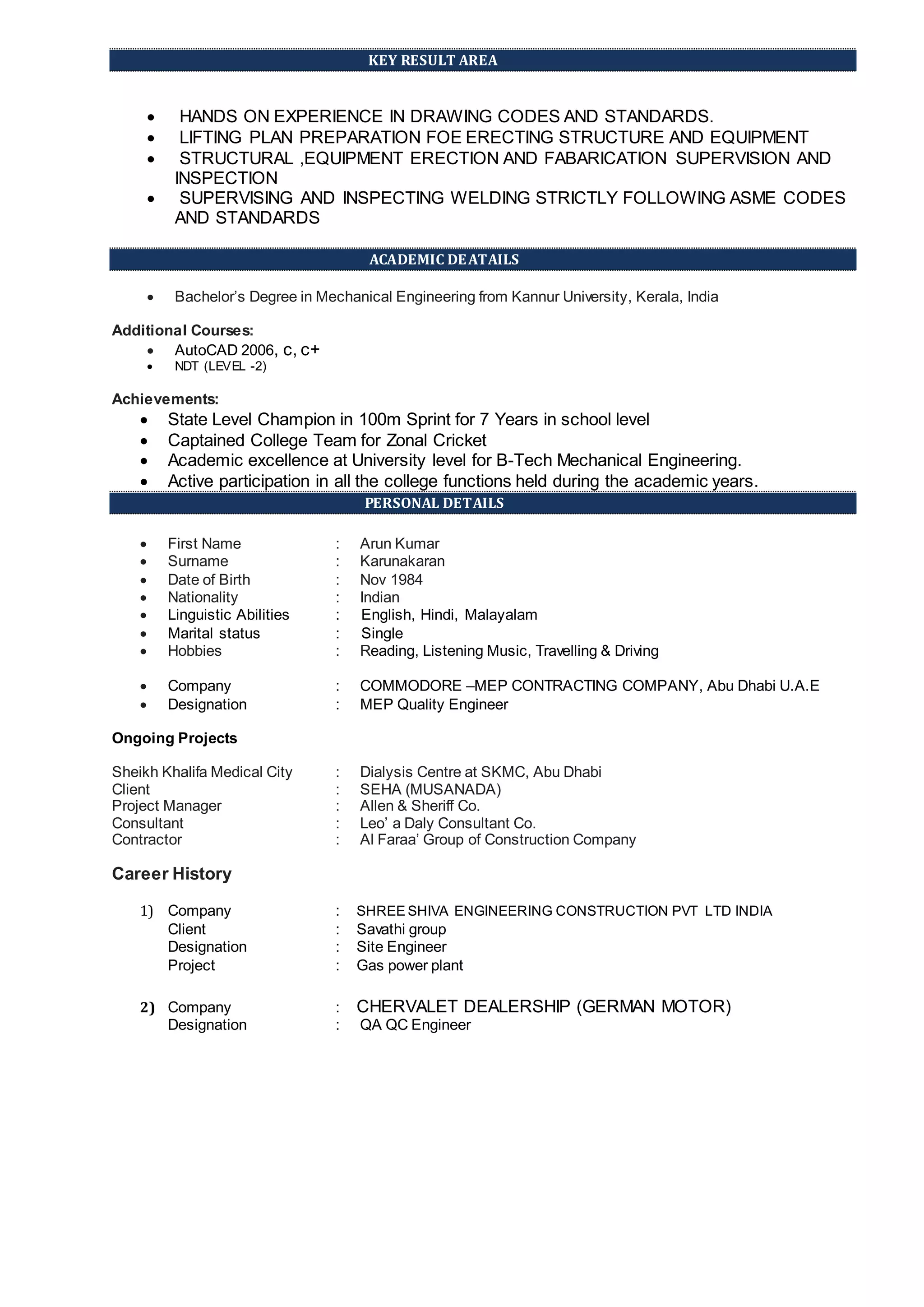 Arun(MEP QAQC) | DOCX