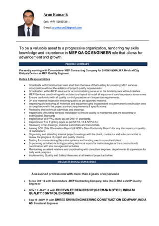 Arun(MEP QAQC) | PDF