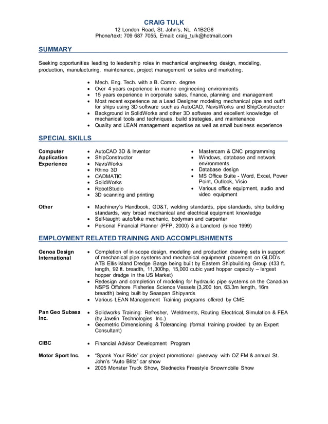 CraigTulk_Current Resume2016 | PDF