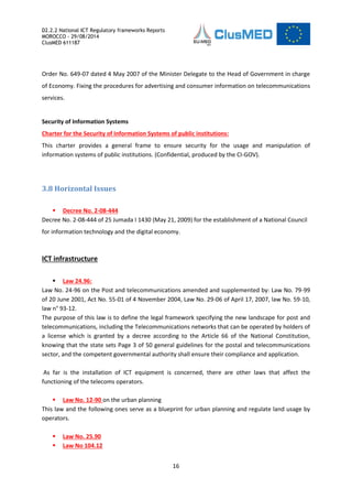 D2 2 2 national ict regulatory report morocco v1.2_final | PDF