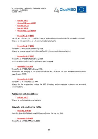 D2 2 2 national ict regulatory report morocco v1.2_final | PDF