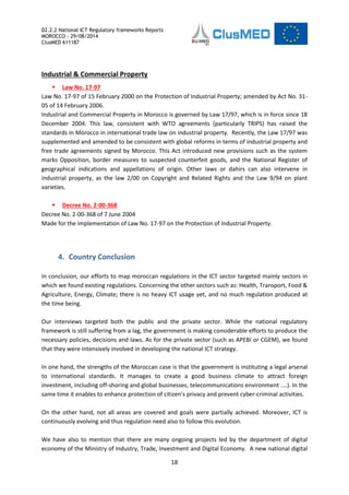 D2 2 2 national ict regulatory report morocco v1.2_final | PDF