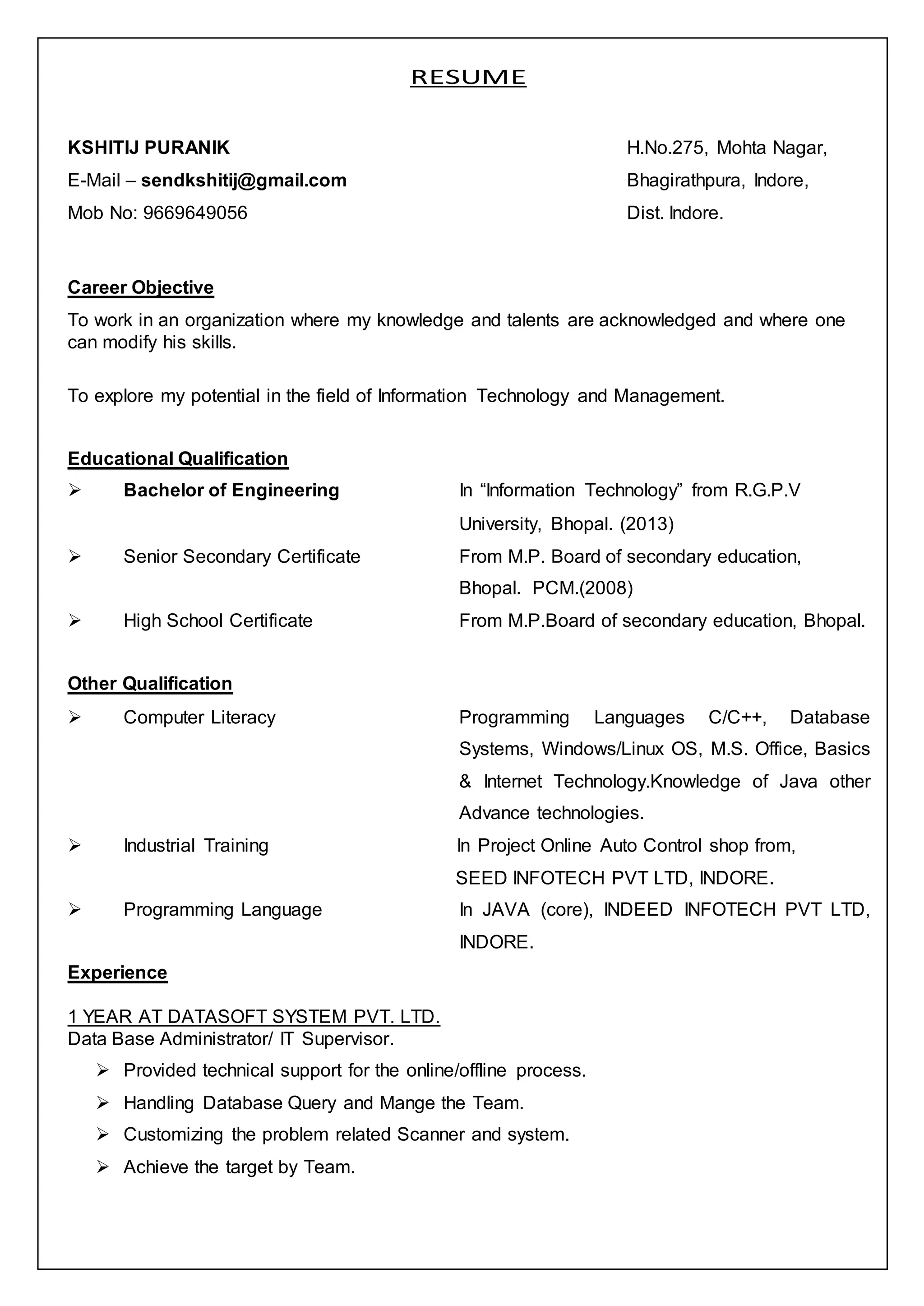 kshitij 2016 | DOCX | Computing | Technology & Computing