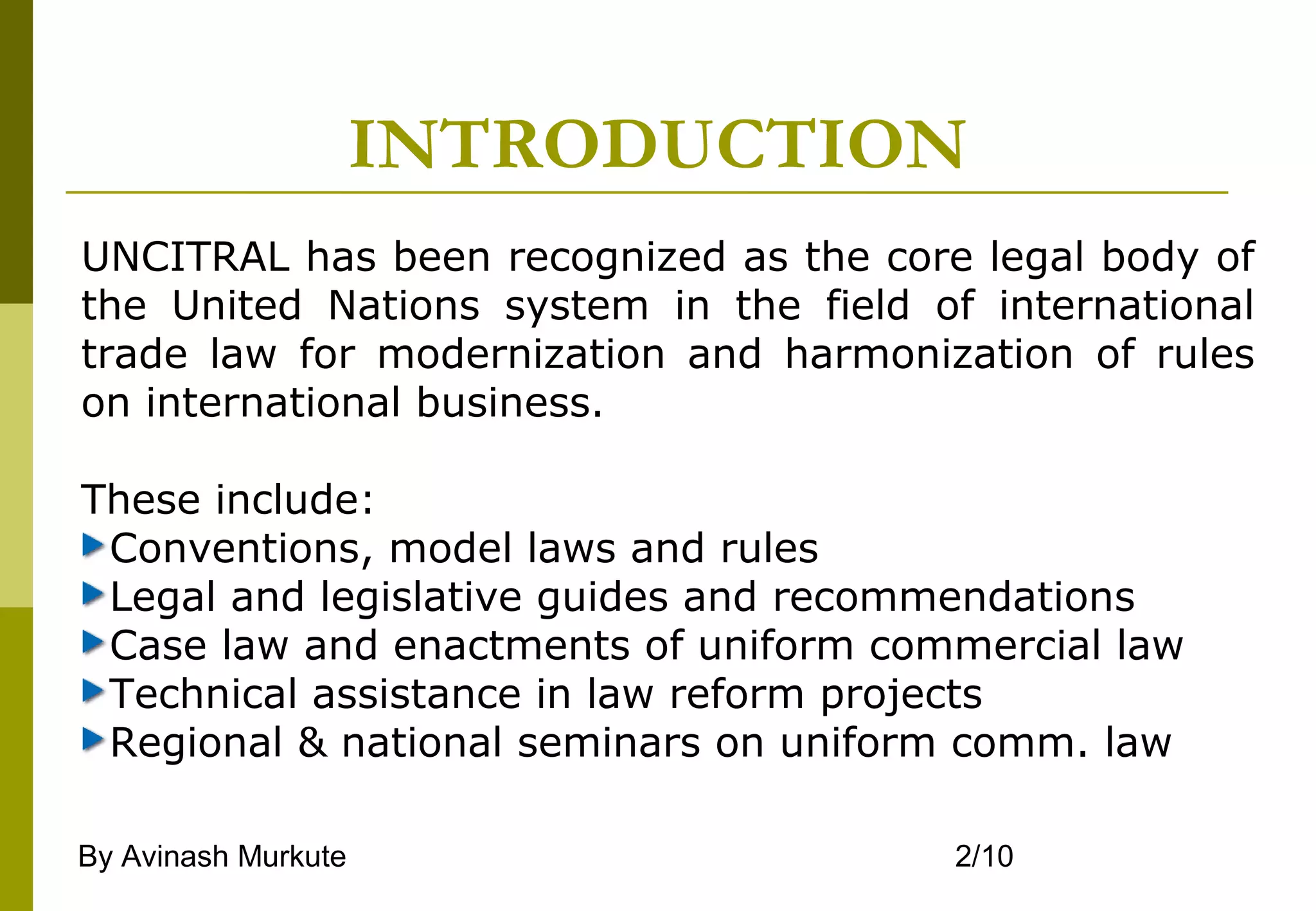 UNCITRAL_BY_AVINASH_MURKUTE | PPT
