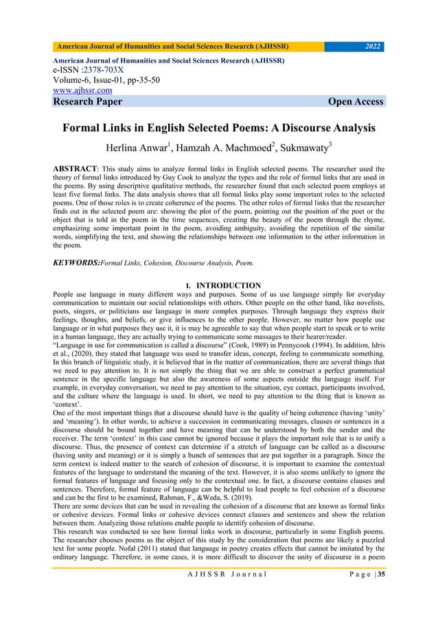 Formal Links In English Selected Poems A Discourse Analysis PDF formal-links-in-english-selected-poems-a-discourse-analysis-pdf