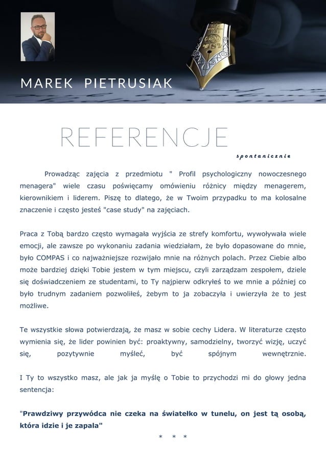 Marek Pietrusiak referencje | PDF