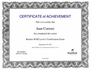 Ruckus certificate | PPT