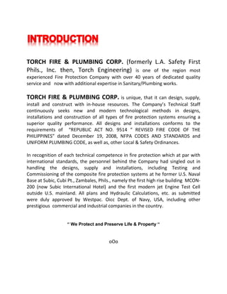 TORCH COMPANY PROFILE 2016 | PDF | Civil Engineering Industry | Industries