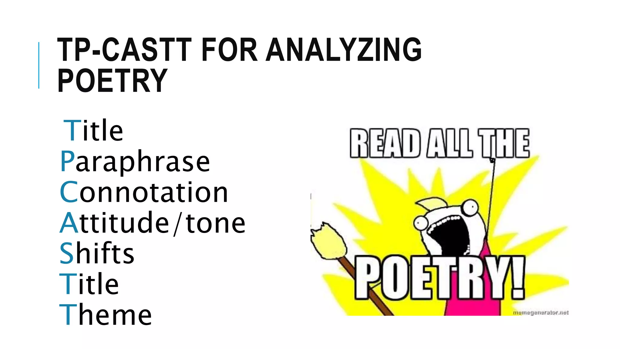 ANALYZING POETRY | PPTX