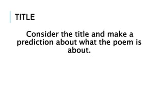 ANALYZING POETRY | PPTX