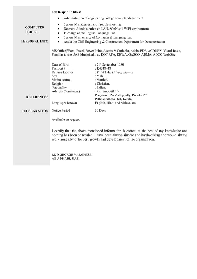 RIJO GEORGE CV | PDF