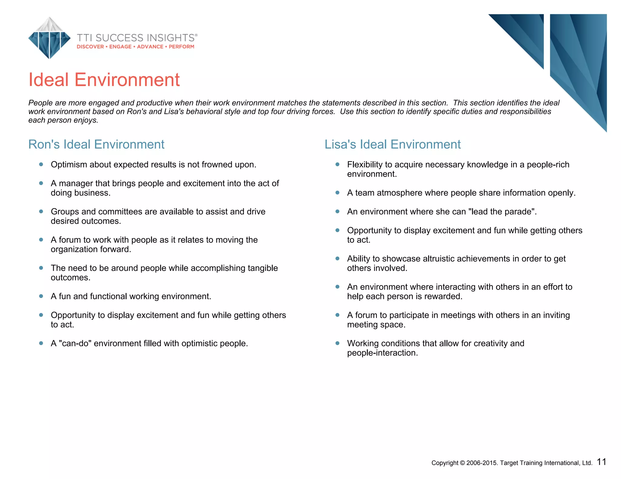 TriDNA Comparison Report Sample | PDF | Career Advice | Careers
