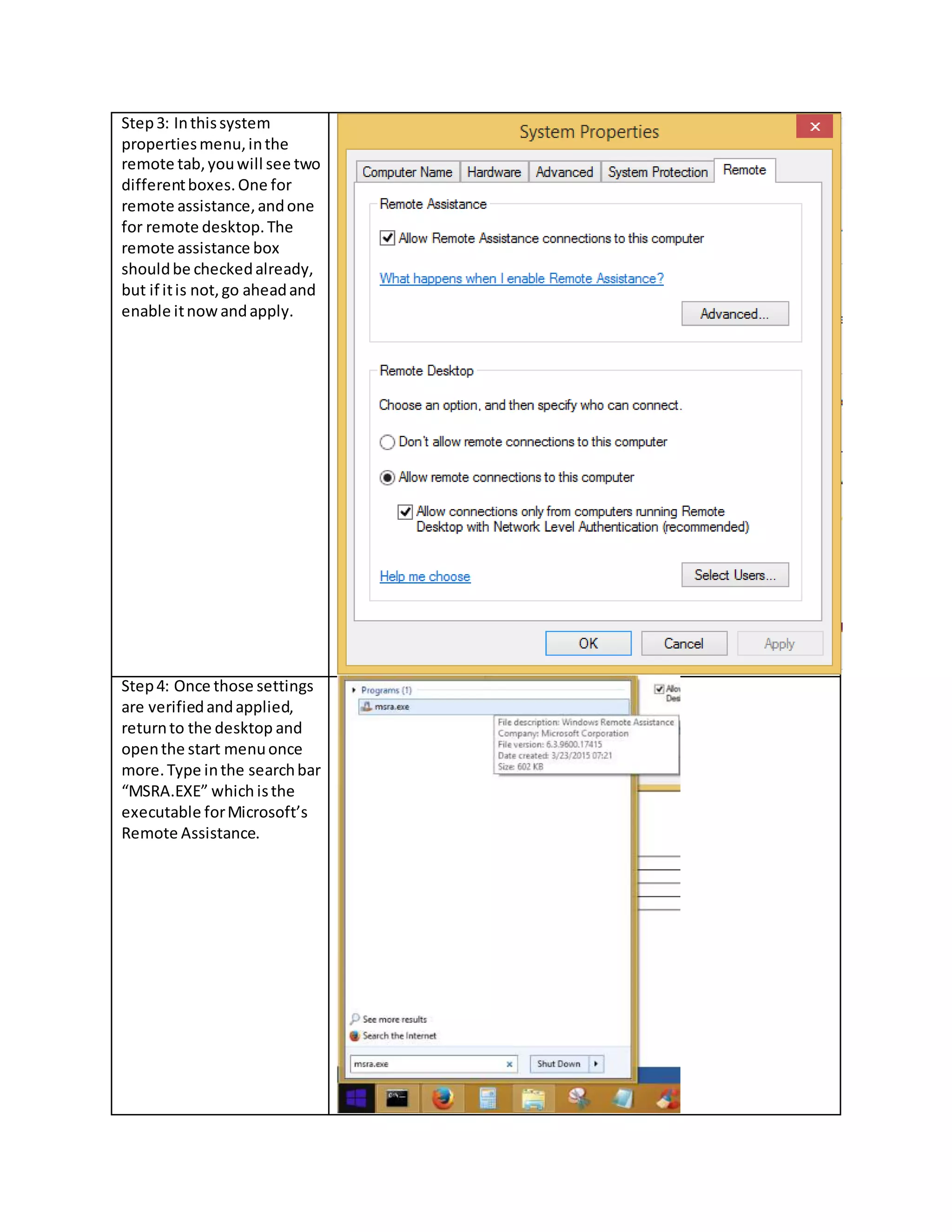 Windows Remote Assistance Step-by-Step | DOCX