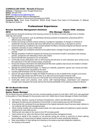 Michelle O Connor CV (1) | PDF