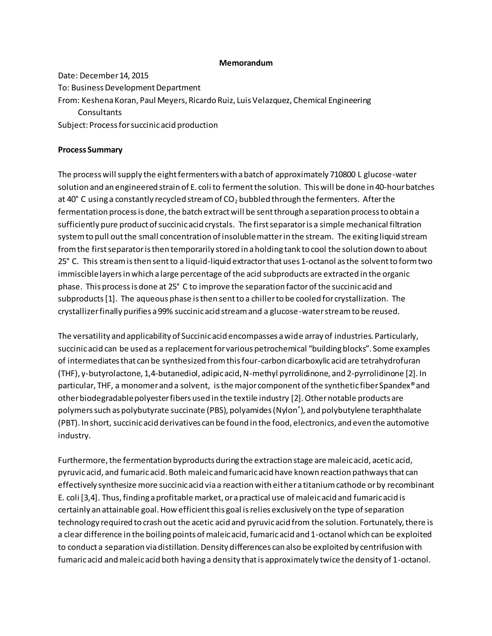 CBE 250 Process Design Report | DOCX | Chemistry | Science