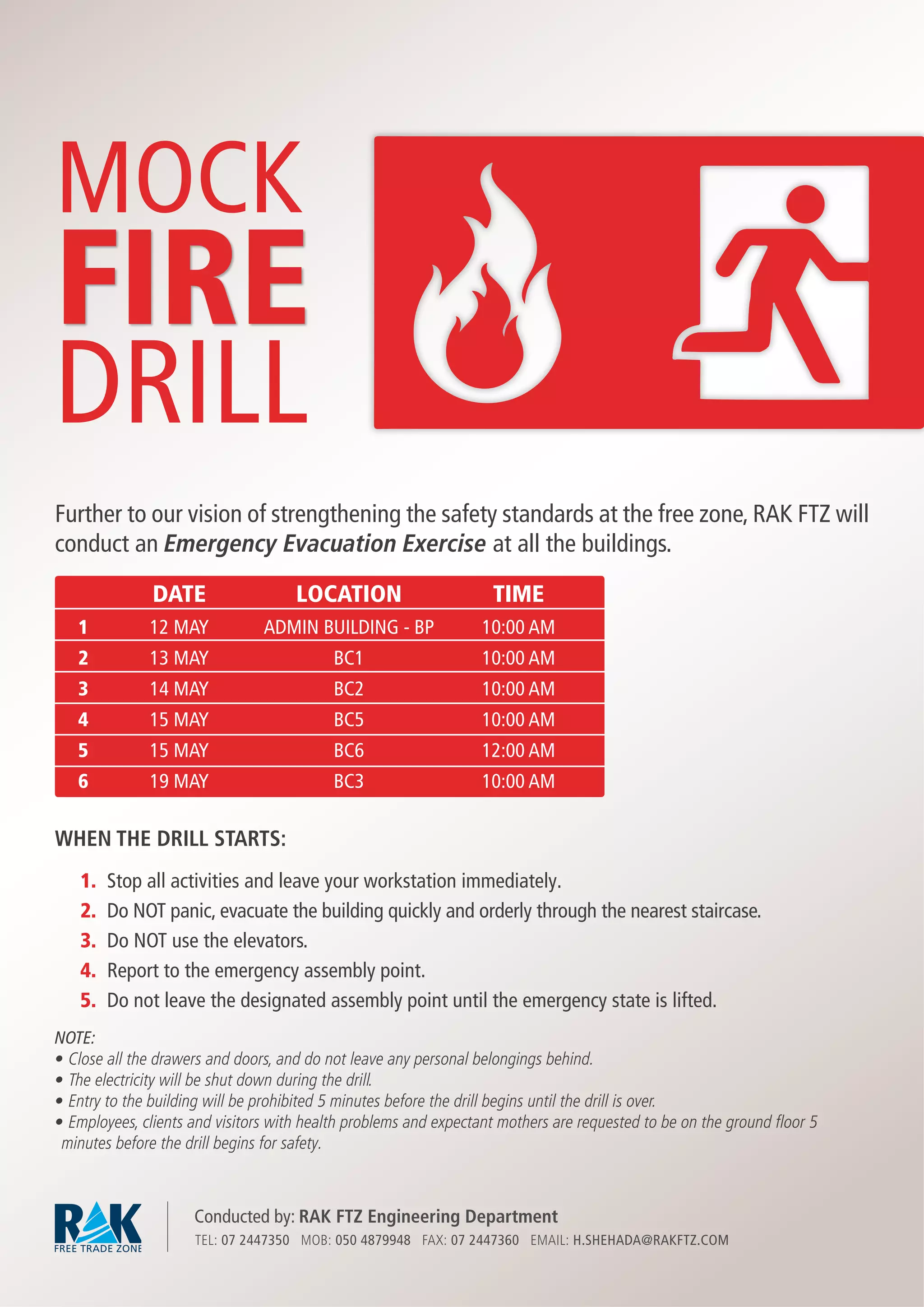Fire Drill Poster - 2013 | PDF | First Aid | Injuries
