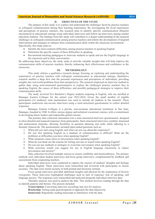 A PHENOMENOLOGICAL STUDY ON THE CHALLENGES IN COLLOQUIAL COMMUNICATION AMONG PRACTICE TEACHERS | PDF