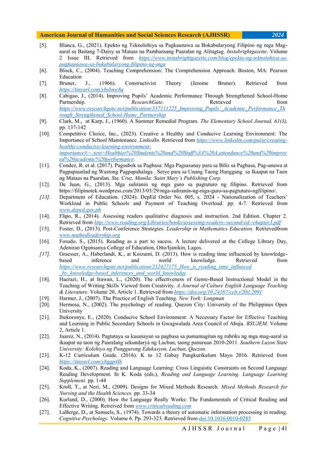 SALIK NA NAKAAAPEKTO SA ANTAS NG PAG-UNAWA SA PAGBASA NG MGA MAG-AARAL NA NASA ANTAS NG ...